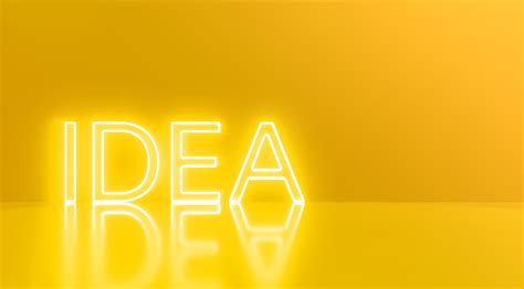 네온 노란색 다채로운 배경의 레터링 아이디어 창의력 의 영감 3d 렌더링 그림 0명에 대한 스톡 사진 및 기타 이미지 0명 Led 조명 개념 Istock