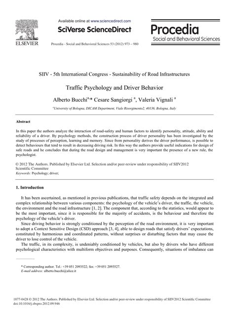 PDF Traffic Psychology And Driver Behavior