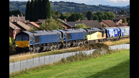 Gbrf Class 66 And 60 Nos 66304 And 66305 And 60056 On 6e17 Liverpool B T Drax Aes On 24 09 22 Hd