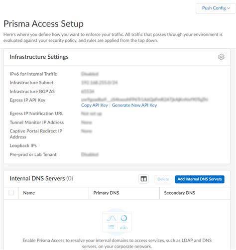 Configure The Prisma Access Service Infrastructure