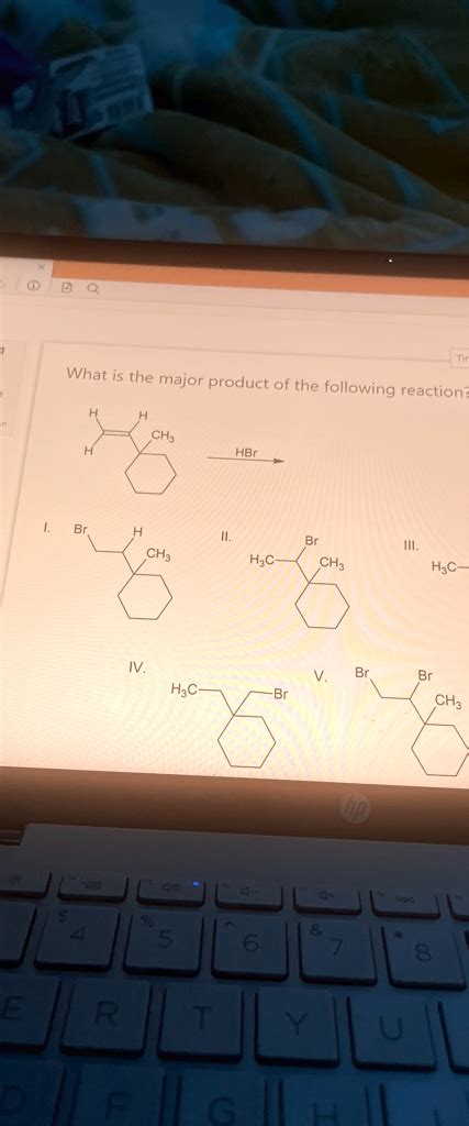 Solved What Is The Major Product Of The Following Reaction I Ii Iii