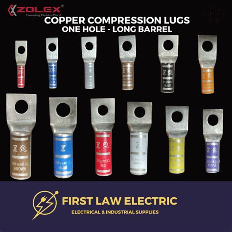 Copper Compression Terminal Lugs Long Barrel 1 Hole Crimping Type Lugs Awg 8 To 750 Mcm Copper Compression Terminal Lugs Long Barrel 1 Hole Crimping Type Lugs Awg 8 To 750 Mcm