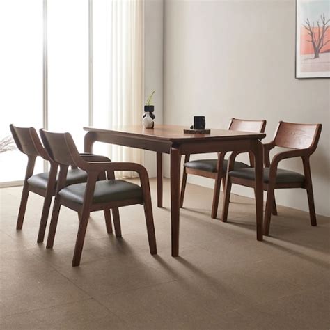 라로퍼니처 라인 참죽나무 원목 식탁 1400 의자4개 에누리 가격비교