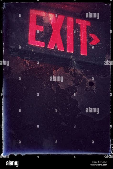 Red Exit Sign Stock Photo Alamy