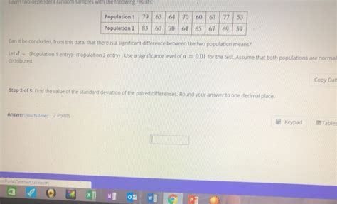 solved given two dependent random samples with the following