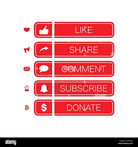 Different Red Social Media Icon Buttons Stock Vector Image And Art Alamy