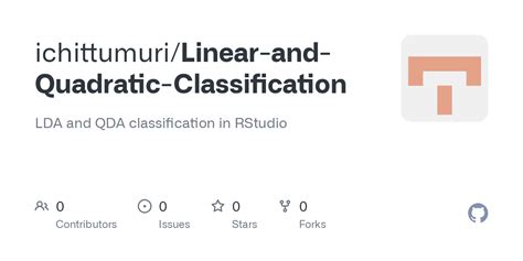 GitHub Ichittumuri Linear And Quadratic Classification LDA And QDA Classification In RStudio