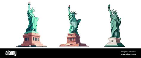 Set Vector Illustration Of The Statue Of Liberty Memory Day Concept Stock Vector Image And Art Alamy
