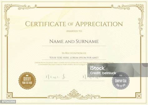 우아한 테두리 프레임 졸업 또는 수료 디플로마 디자인 럭셔리 인증서 템플릿 증명서에 대한 스톡 벡터 아트 및 기타 이미지