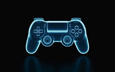 게임 패드의 홀로그램 이미지 미래 요소 3d 렌더링 와이어 프레임 모델에 대한 스톡 사진 및 기타 이미지 와이어 프레임 모델 게임패드 제어 Istock