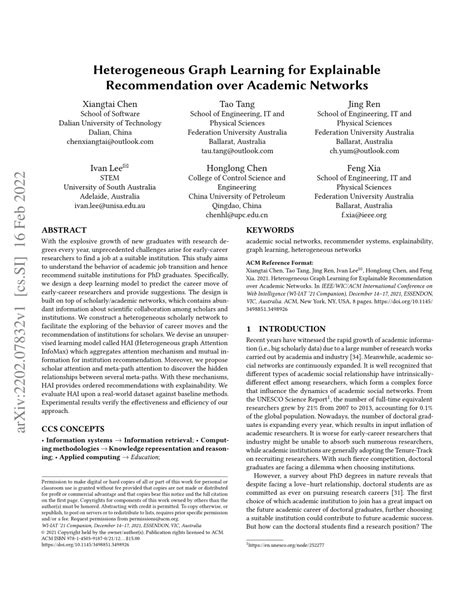 Pdf Heterogeneous Graph Learning For Explainable Recommendation Over