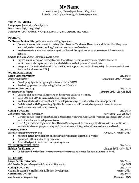 Computer Science Undergrad Resume Rresumes