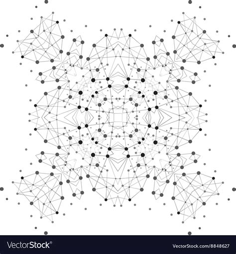 Shape Molecular Structure With Lines And Dots Vector Image
