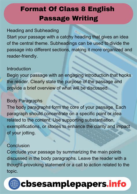 Class 8 English Passage Writing Format Examples Topics Exercises