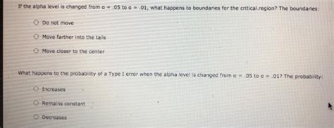 Solved If The Alpha Level Is Changed From A To A Chegg Com