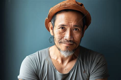 戴帽子的中年男人高清图片下载 正版图片600643426 摄图网