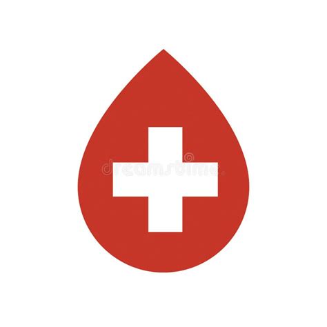 First Aid Icon Drop Of Blod And White Cross Stock Vector