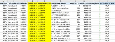 Excel Return Price Based On Invoice Date Stack Overflow