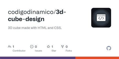 Github Codigodinamico3d Cube Design 3d Cube Made With Html And Css
