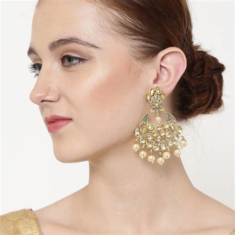 Buy Panash Gold Toned Classic Drop Earrings Online