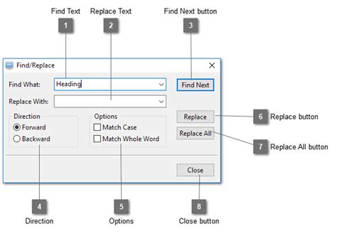 Topic Text Element Findreplace Dialog