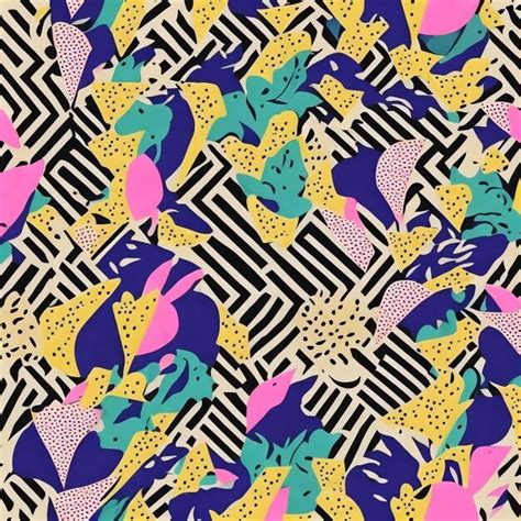 Premium Photo Memphis Patterns