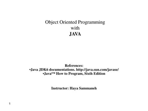 Ppt Object Oriented Programming With Java Powerpoint Presentation