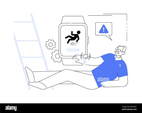 Smartwatch Fall Detection Abstract Concept Vector Illustration Stock