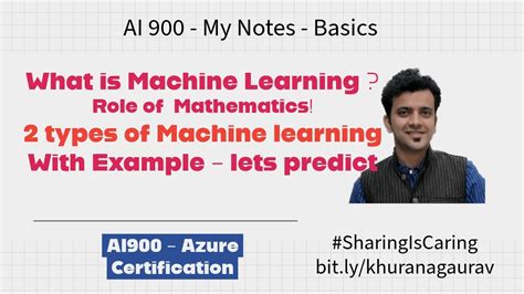 Machine Learning Basics Ai900 Notes Types Examples Youtube