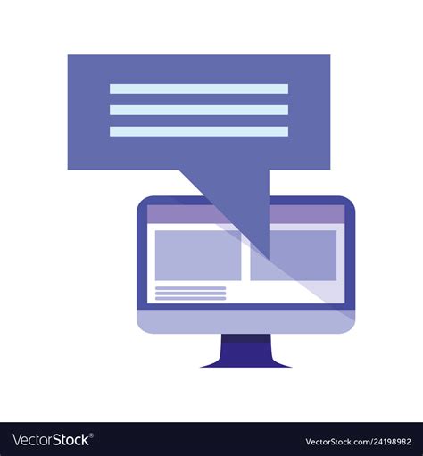 Computer Monitor Speech Bubble Royalty Free Vector Image