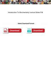 Introduction To Biochemistry Lecture Notes Pdf Pdf Introduction To Biochemistry Lecture Notes
