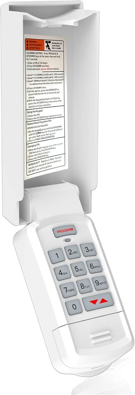Garage Door Opener Keypad For Genie Intellicode I Intellicode Ii Or Dip Switch Garage Door