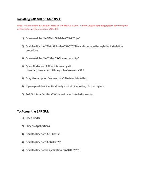Pdf Sapgui Mac Install Guide Dokumentips