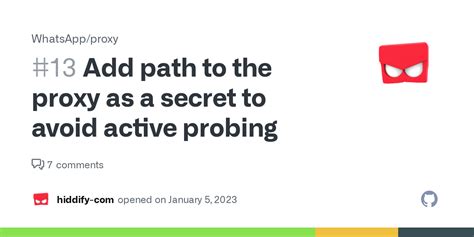 Add Path To The Proxy As A Secret To Avoid Active Probing · Issue 13