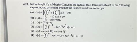 solved 3 10 without explicitly solving for x z find the