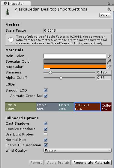 Unity Manual Speedtreelod Trees