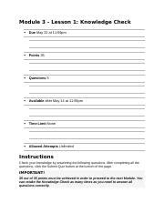 Module Lesson Knowldge Check Docx Module Lesson Knowledge