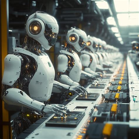 Robot Factory With Advanced Ai Controlling The Production Premium Ai Generated Image
