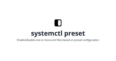 Systemctl Preset Fig