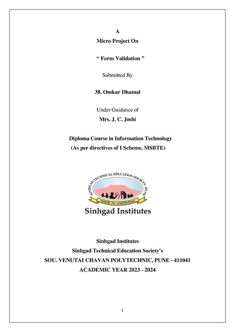 Omkar Css Report Final Css Practical A Micro Project On Form