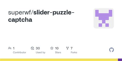 Github Superwfslider Puzzle Captcha