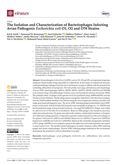 Pdf The Isolation And Characterization Of Bacteriophages Infecting