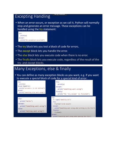 exceptions pdf