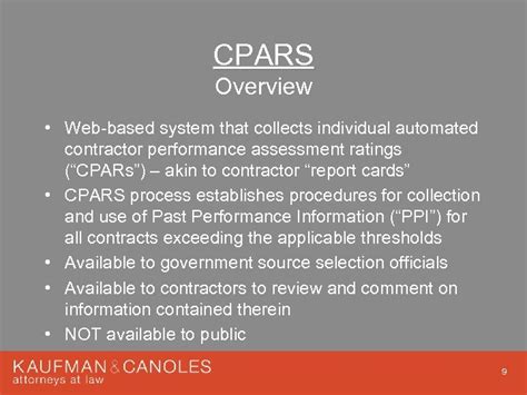 Contractor Performance Assessment Reviews Cpars Ppirs And
