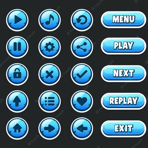 Premium Vector Set Of Game Interface Buttons Colorful Set Graphic