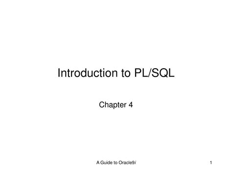 PPT Introduction To PL SQL PowerPoint Presentation Free Download ID