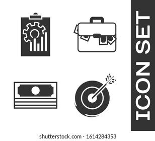 Set Target Clipboard Graph Chart Stacks Stock Vector Royalty Free Shutterstock