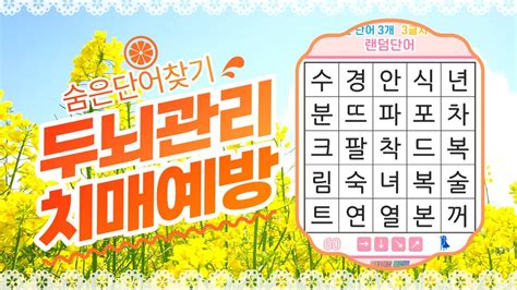 퇴화되고 있는 두뇌 되살리기 게임 숨은단어찾기 치매예방 퀴즈 초성퀴즈 단어퀴즈 두뇌운동 뇌건강 치매테스트