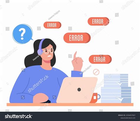 Girl Tried Fix Computer Technical Error Stock Vector Royalty Free 2256457927 Shutterstock