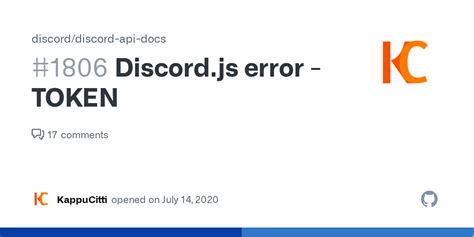 discord js error token · issue 1806 · discord discord api docs · github